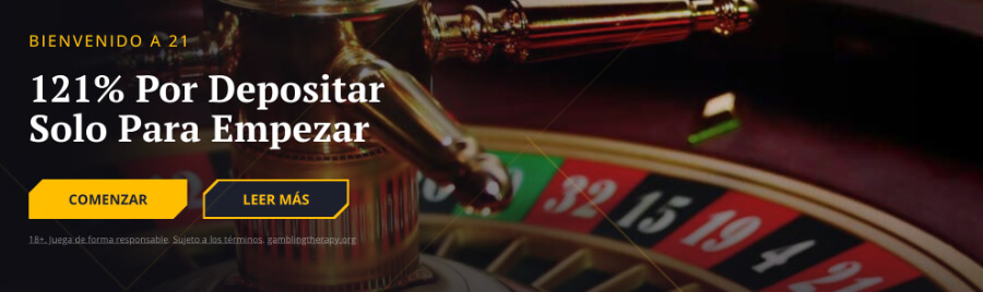 Bono de bienvenida de 21 Casino | 121% hasta US$300